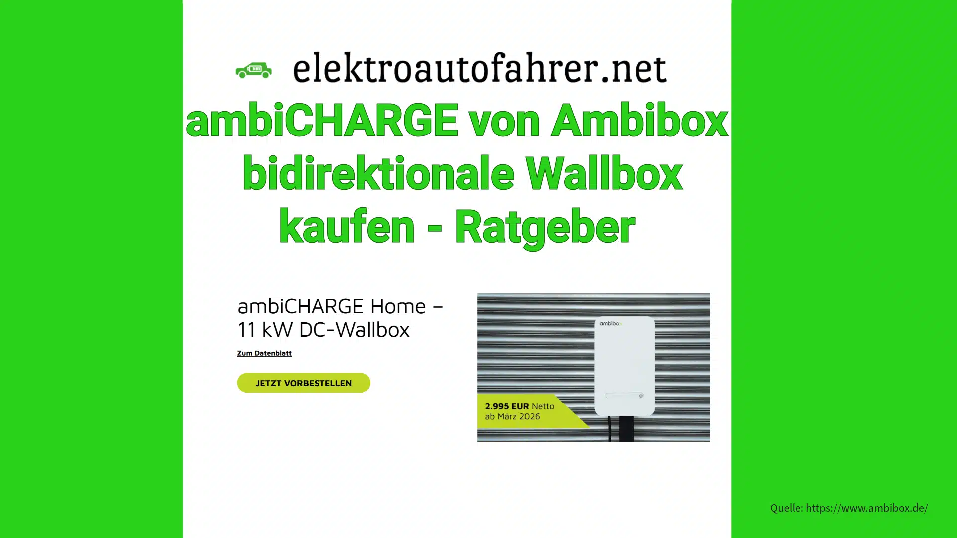ambiCHARGE von Ambibox: Ratgeber zur bidirektionalen Wallbox